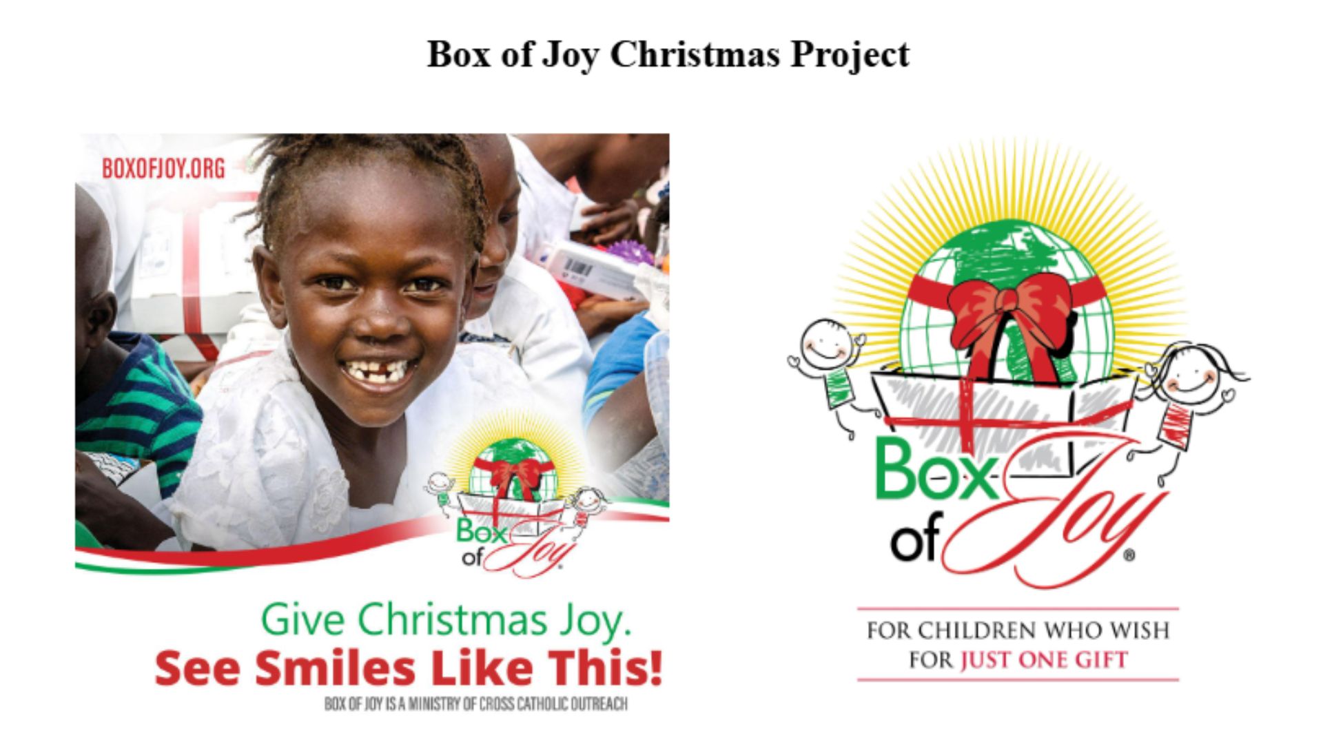 Box of Joy Christmas Project | Our Lady of Hope Catholic Church