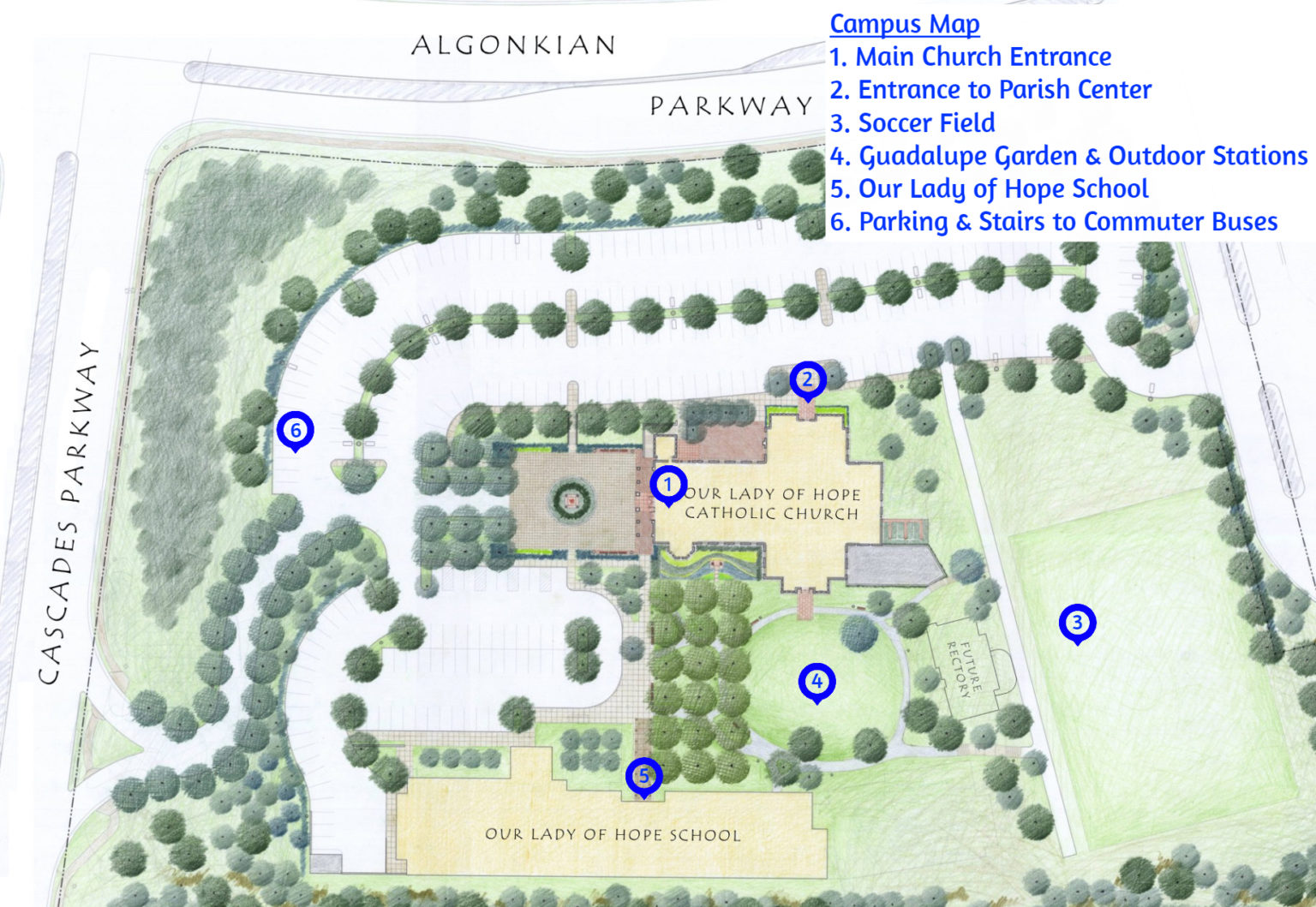 Campus Map | Our Lady of Hope Catholic Church