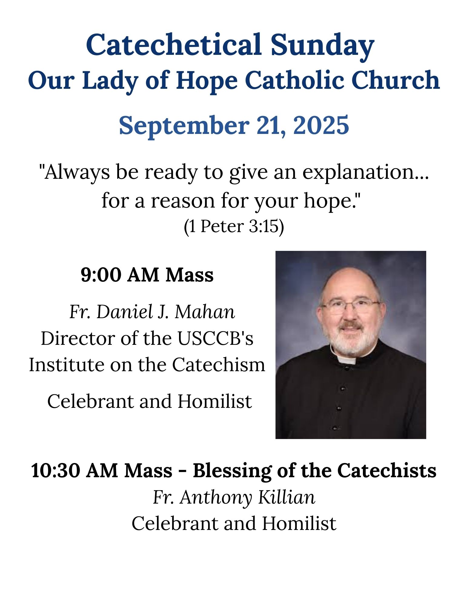 Catechetical Sunday | Our Lady of Hope Catholic Church
