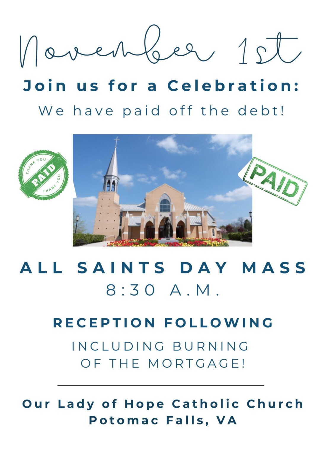 Special Parish Celebration | Our Lady of Hope Catholic Church
